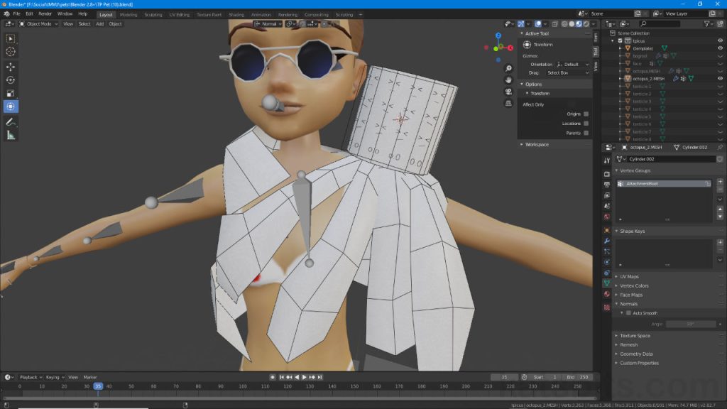 Toilet Paper Octopus Pet for IMVU – Blender Knowledgebase