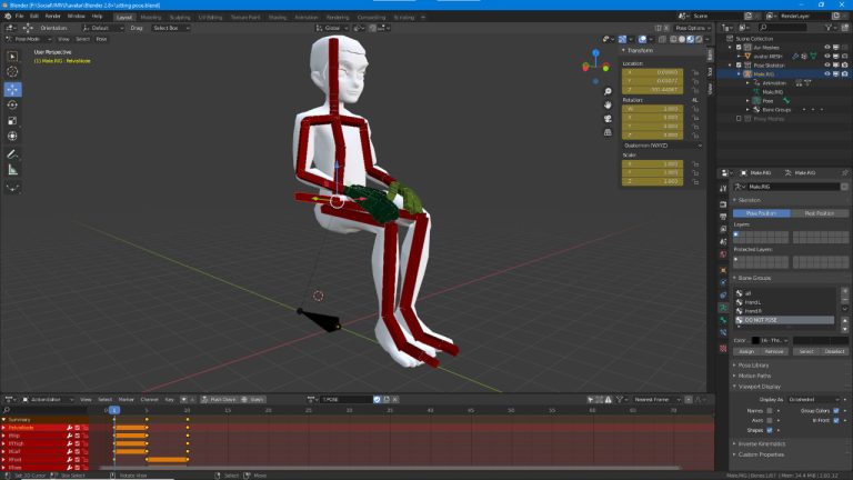 Make a Sitting Pose – Blender Knowledgebase