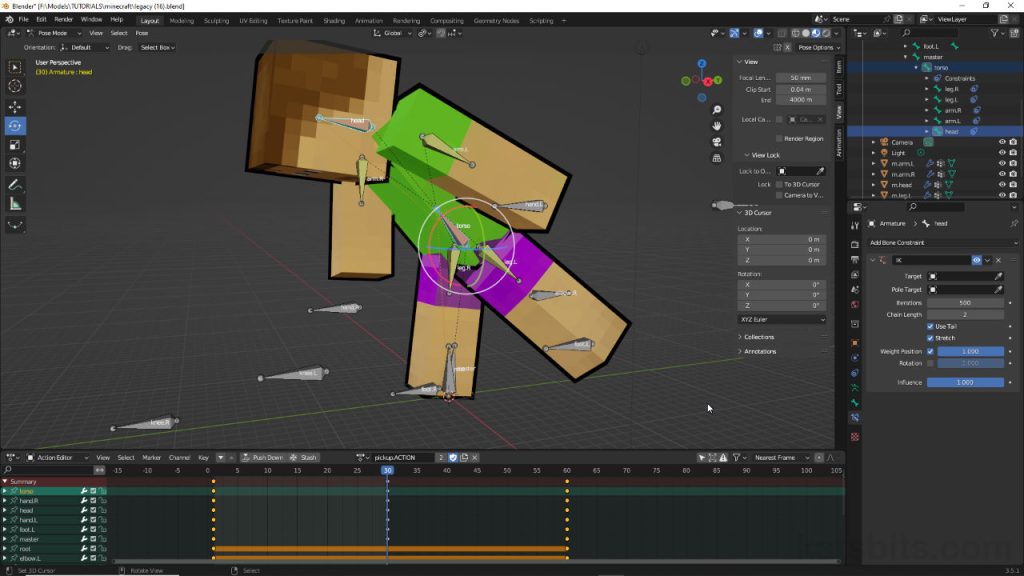 Minecraft Legends Style Character in Blender – Blender Knowledgebase