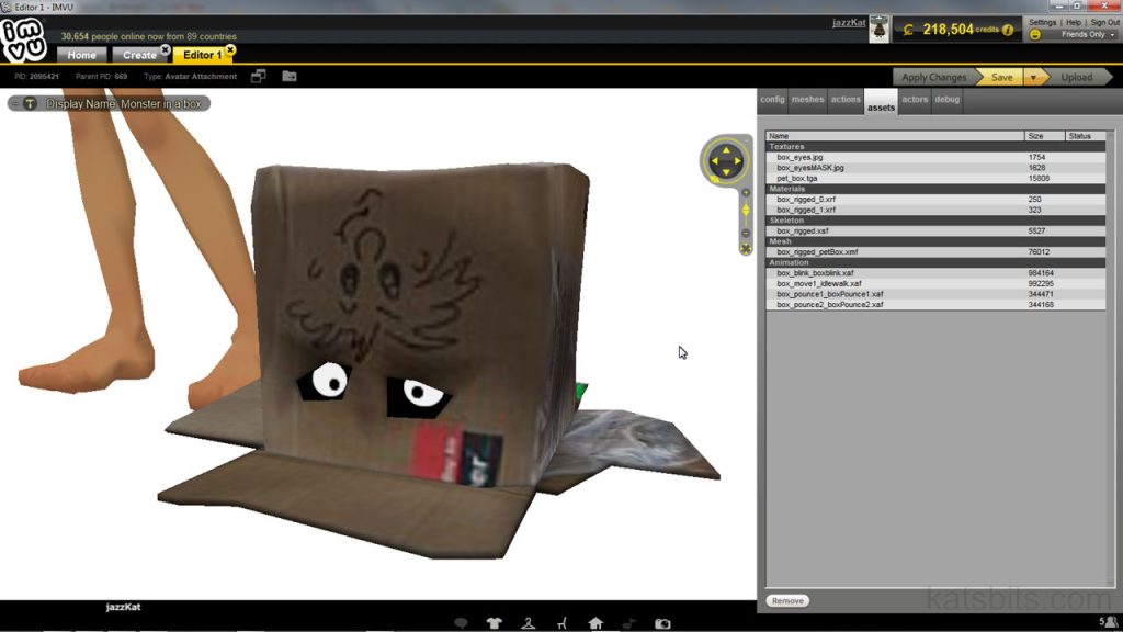 Make Animated Pets for IMVU #3 – Create Mode Assembly – KatsBits.com ...